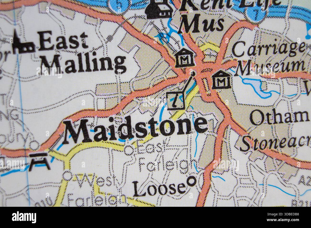 Maidstone outline map hi-res stock photography and images - Alamy