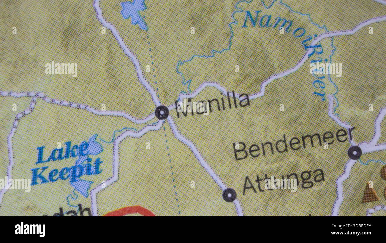 Manilla - New South Wales (NSW), Australia colour atlas map of town and ...