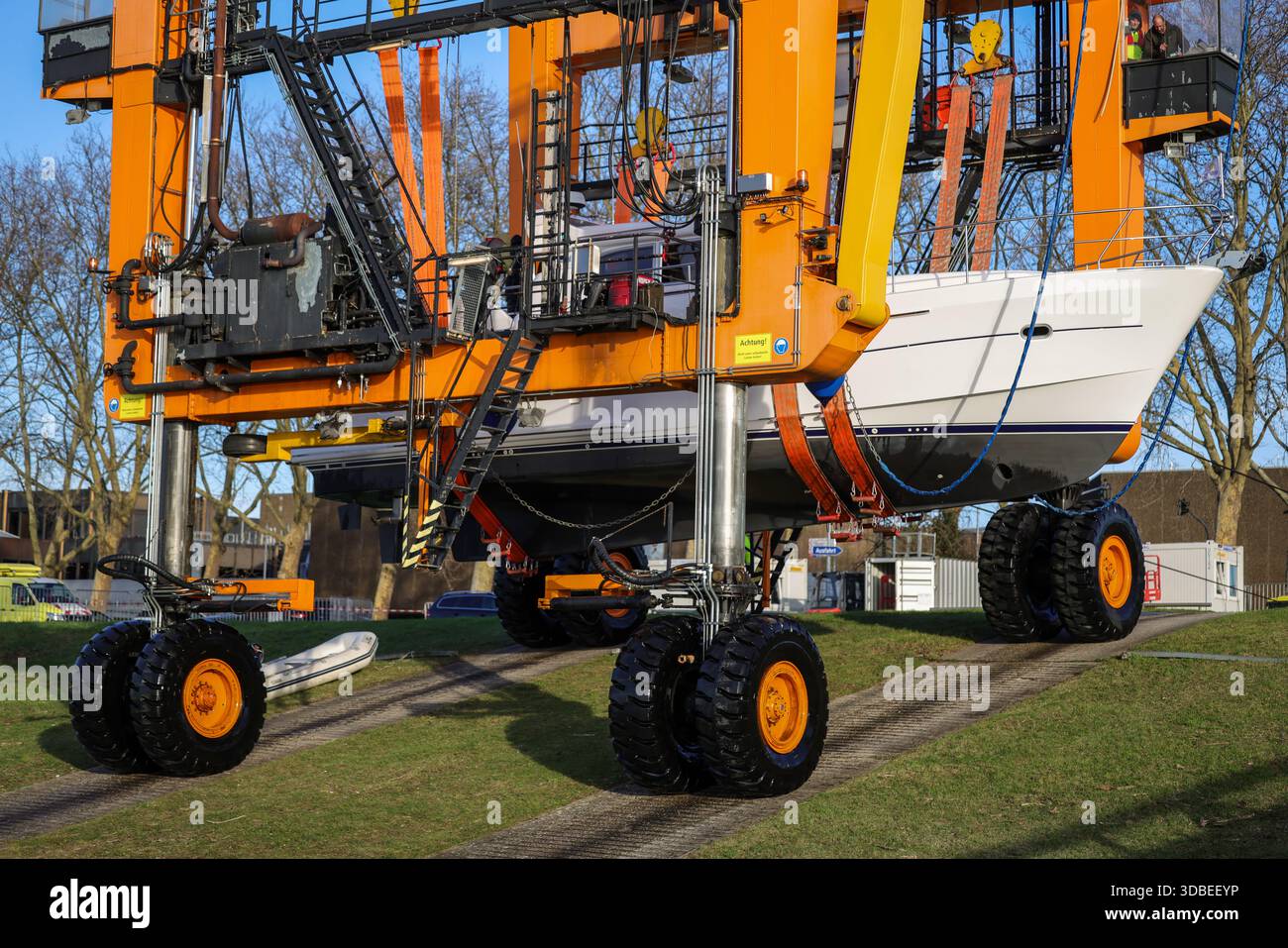 16 December 2025, North Rhine-Westphalia, Duesseldorf: A Dutch yacht ...
