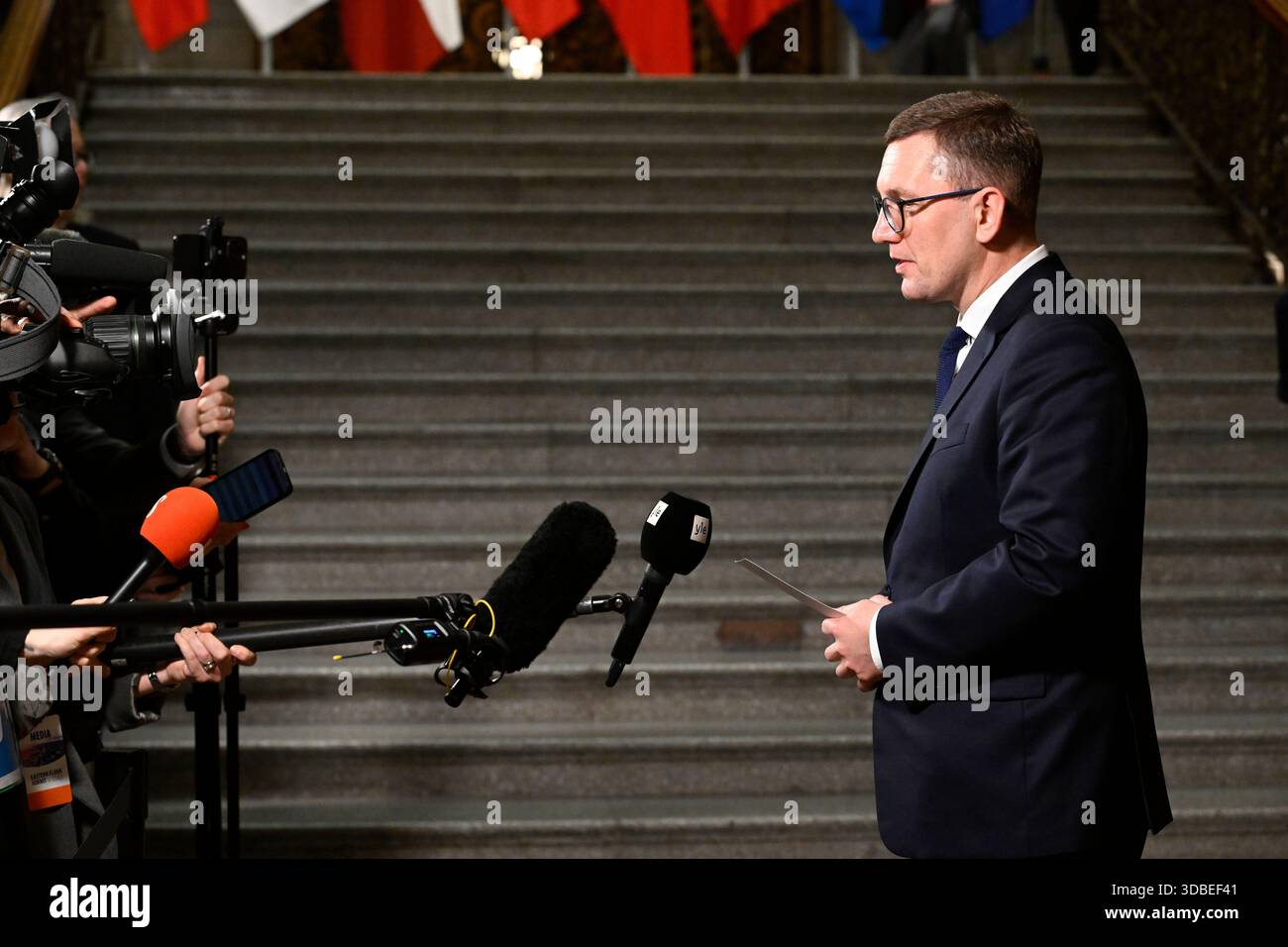 Estonian Prime Minister Kristen Michal arrives to the Eastern Flank ...