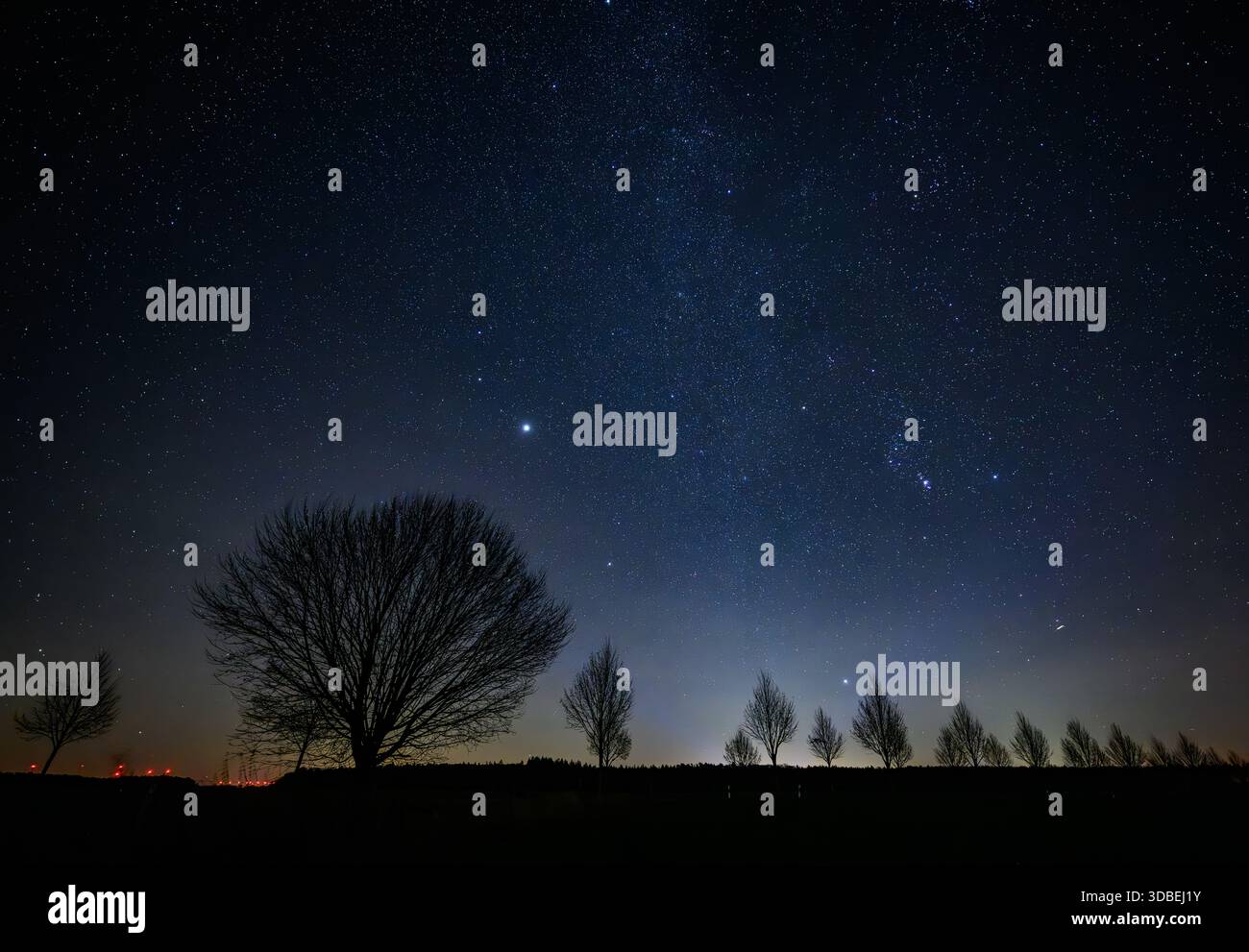 15 December 2025, Brandenburg, Falkenhagen: Part of the Milky Way can ...