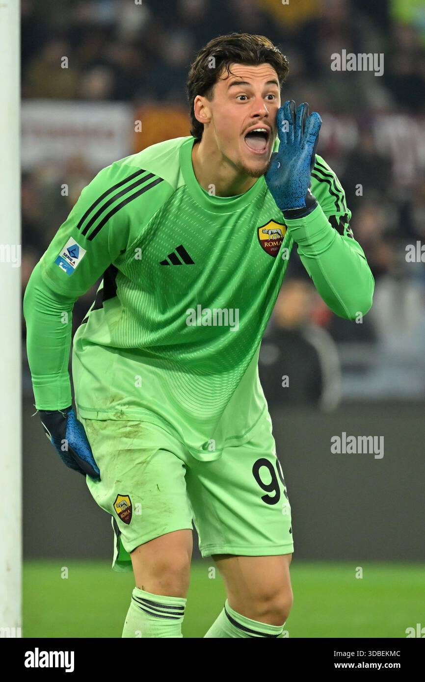 Mile Svilar of AS Roma during the serie A Enilive match between AS Roma ...