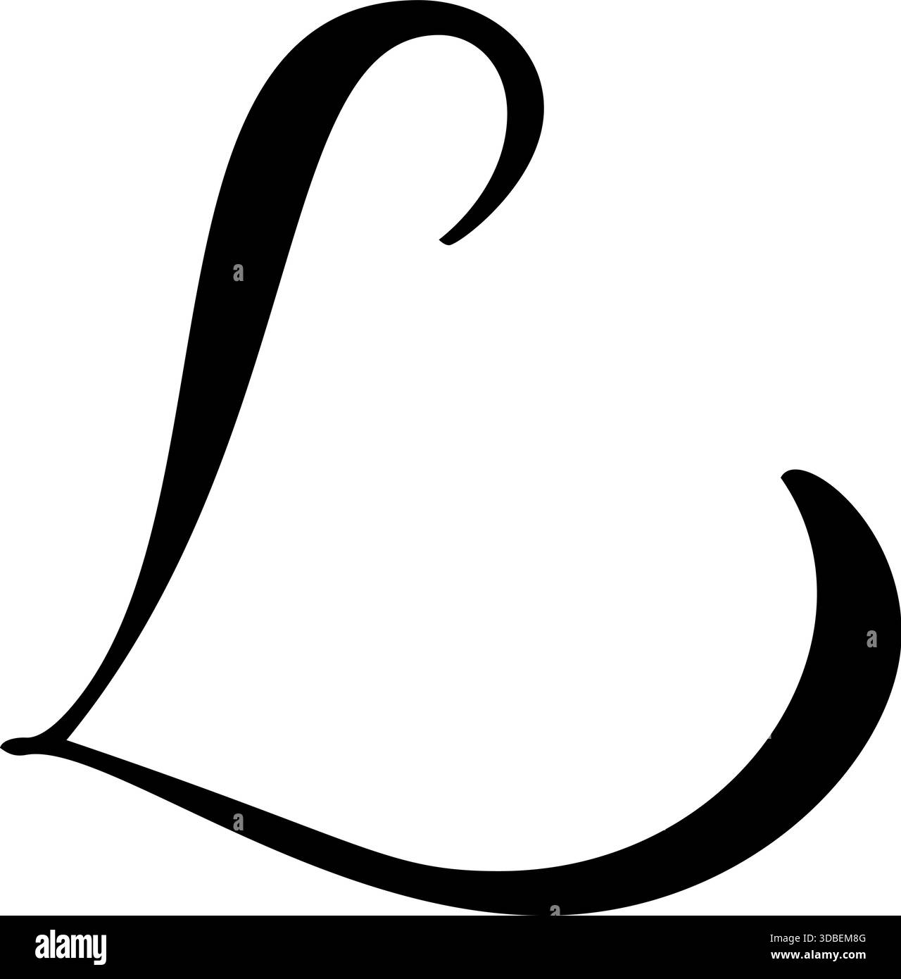 Hand drawn vector calligraphy letter L with heart. Script font logo ...