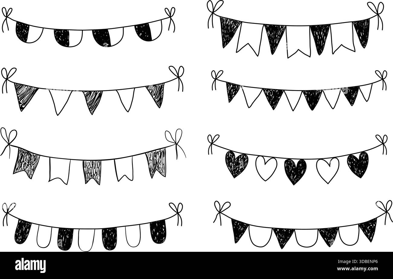 Bunting party flags hand Stock Vector Images - Alamy