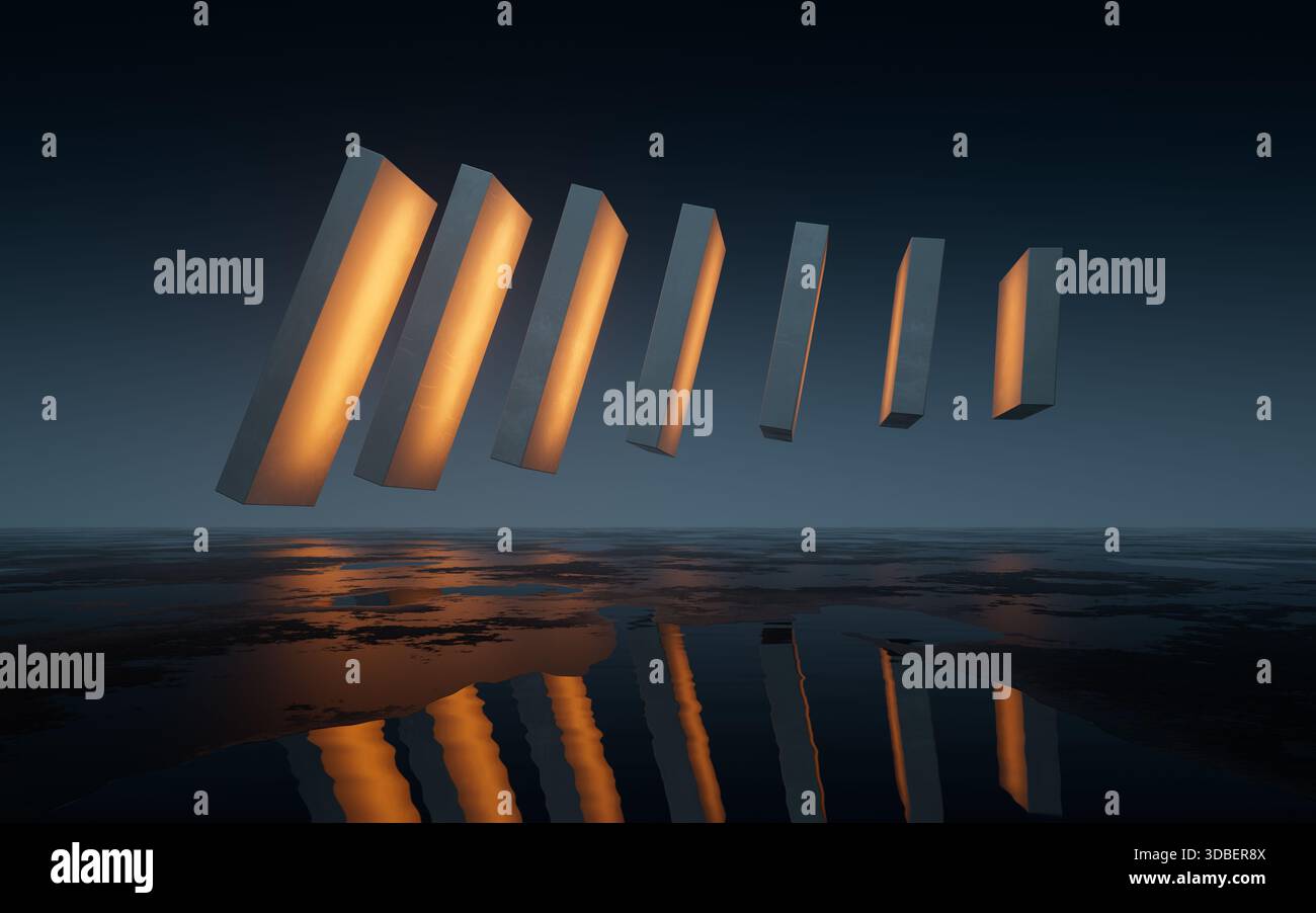 Concrete geometries in dark scene hi-res stock photography and images ...