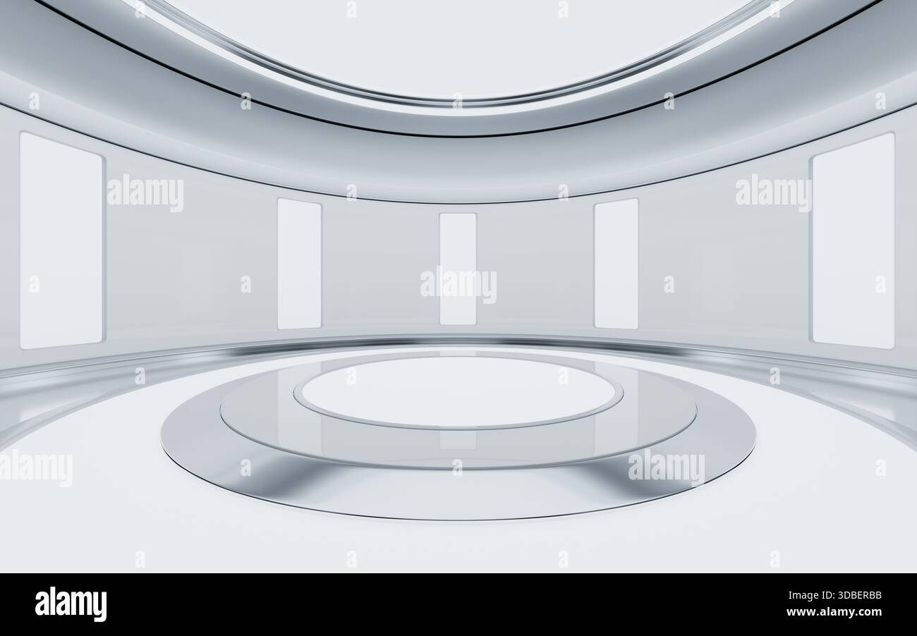 Empty stage in futuristic round hi-res stock photography and images - Alamy