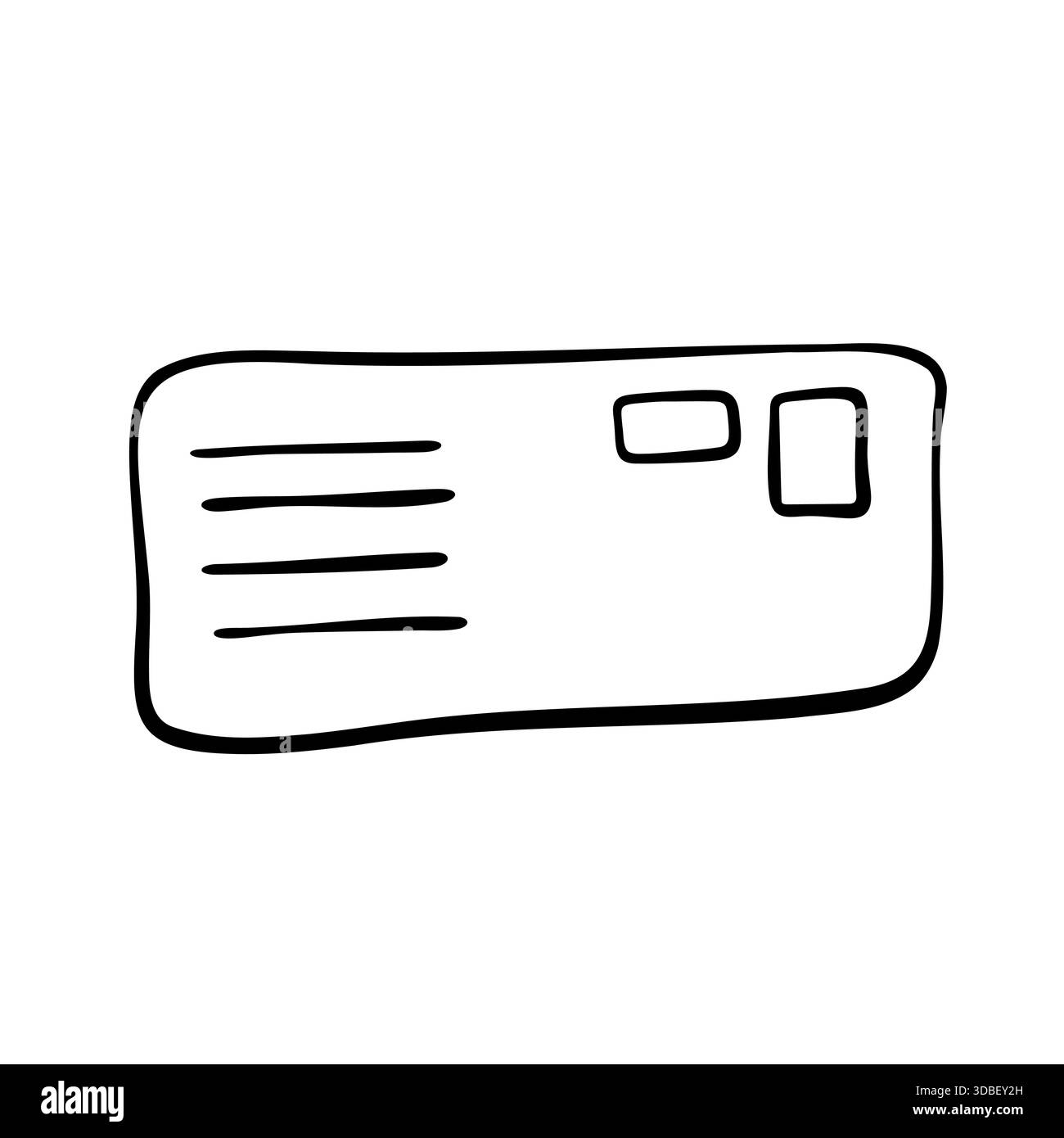 Simple line art illustration email Black and White Stock Photos ...
