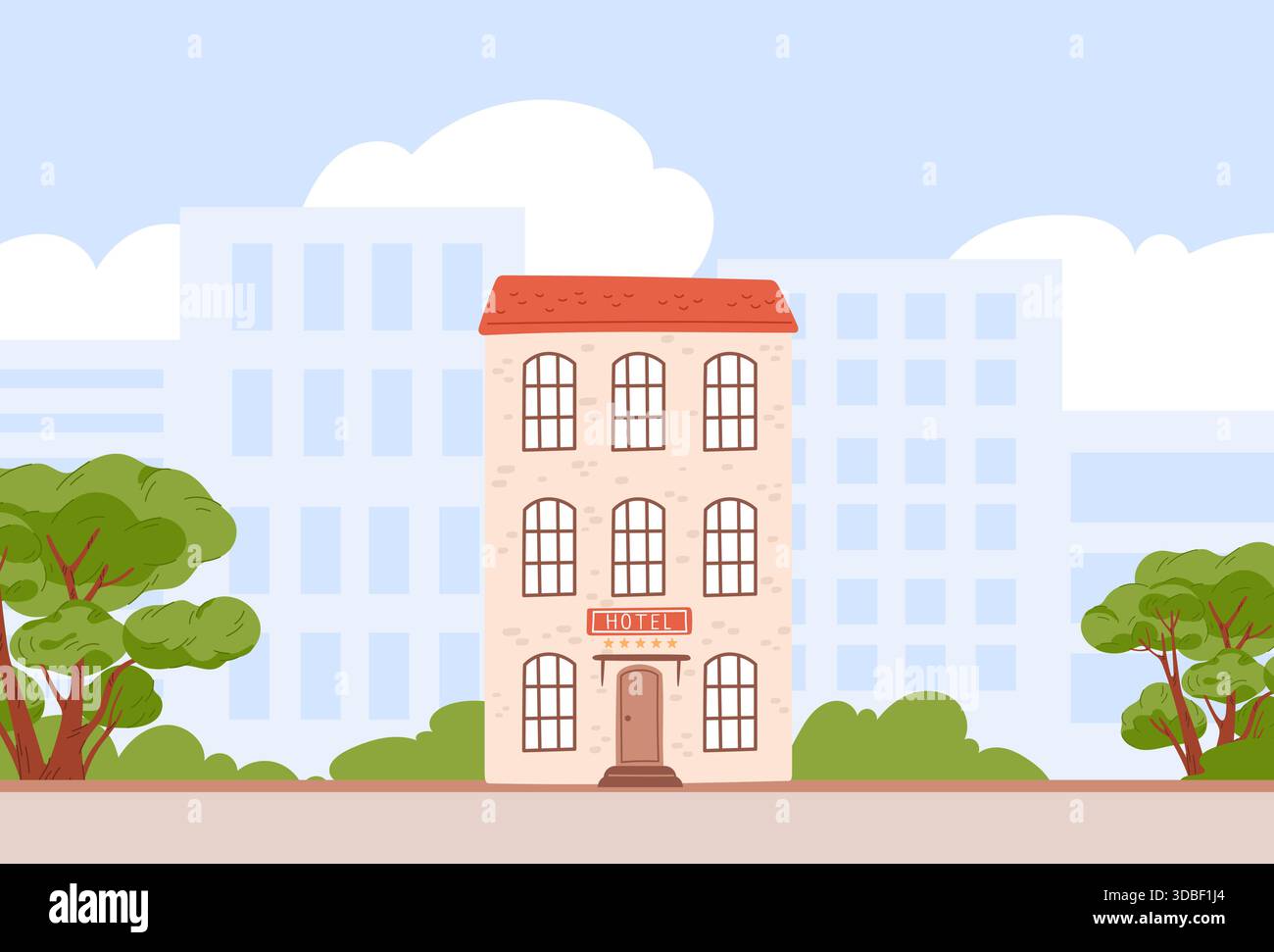 Hotel city exterior entrance Stock Vector Images - Alamy