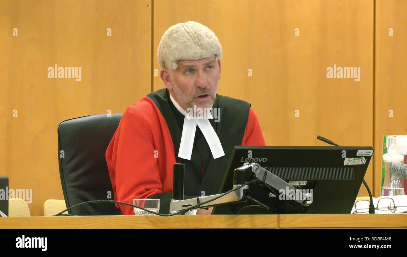 Screen grab taken from PA Video of Judge Andrew Menary KC delivering ...