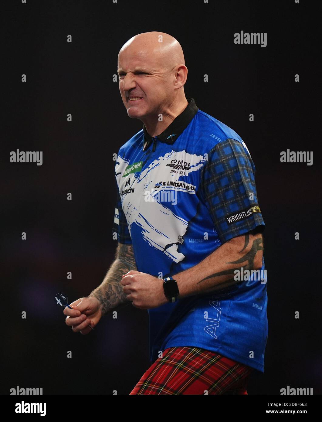 Alan Soutar reacts during his match against Teemu Harju on day six of ...