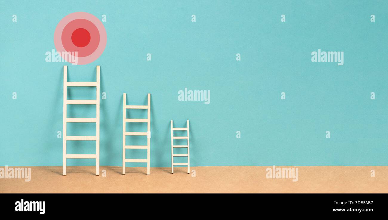 Goal in progress, ladder of success, personal development, business ...