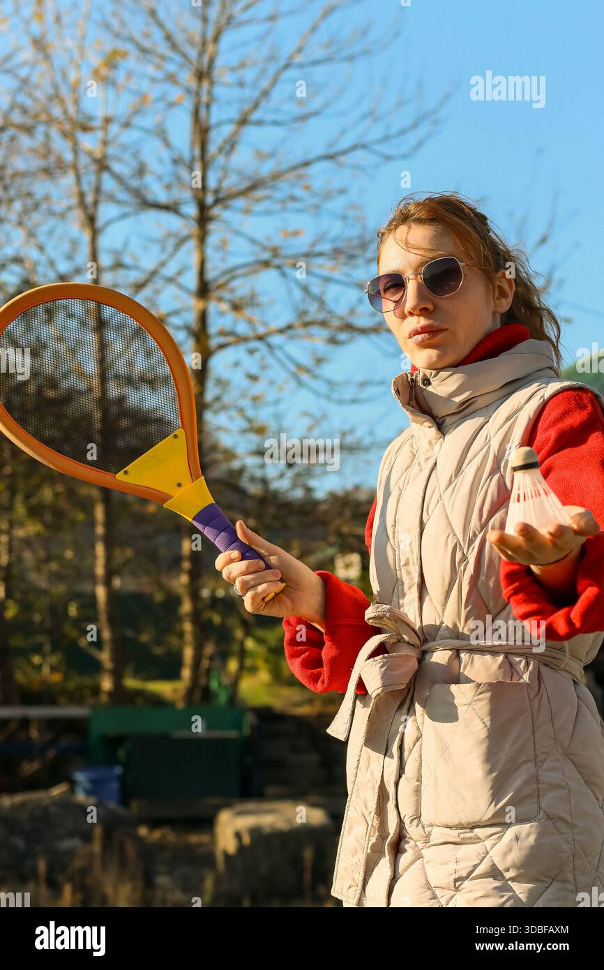 Woman displays hand presenting rocky hi-res stock photography and ...