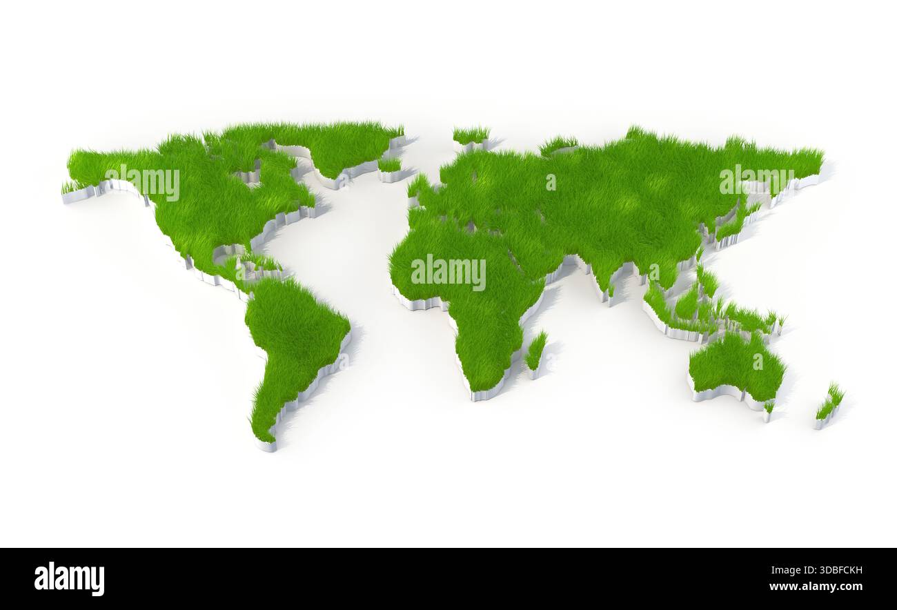 Global green 3d map Cut Out Stock Images & Pictures - Alamy