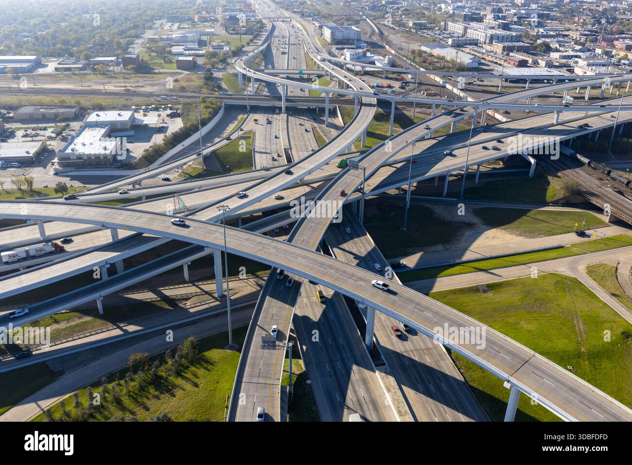 Aerial view shows Fort Worth s massive Mixmaster interchange rising at ...