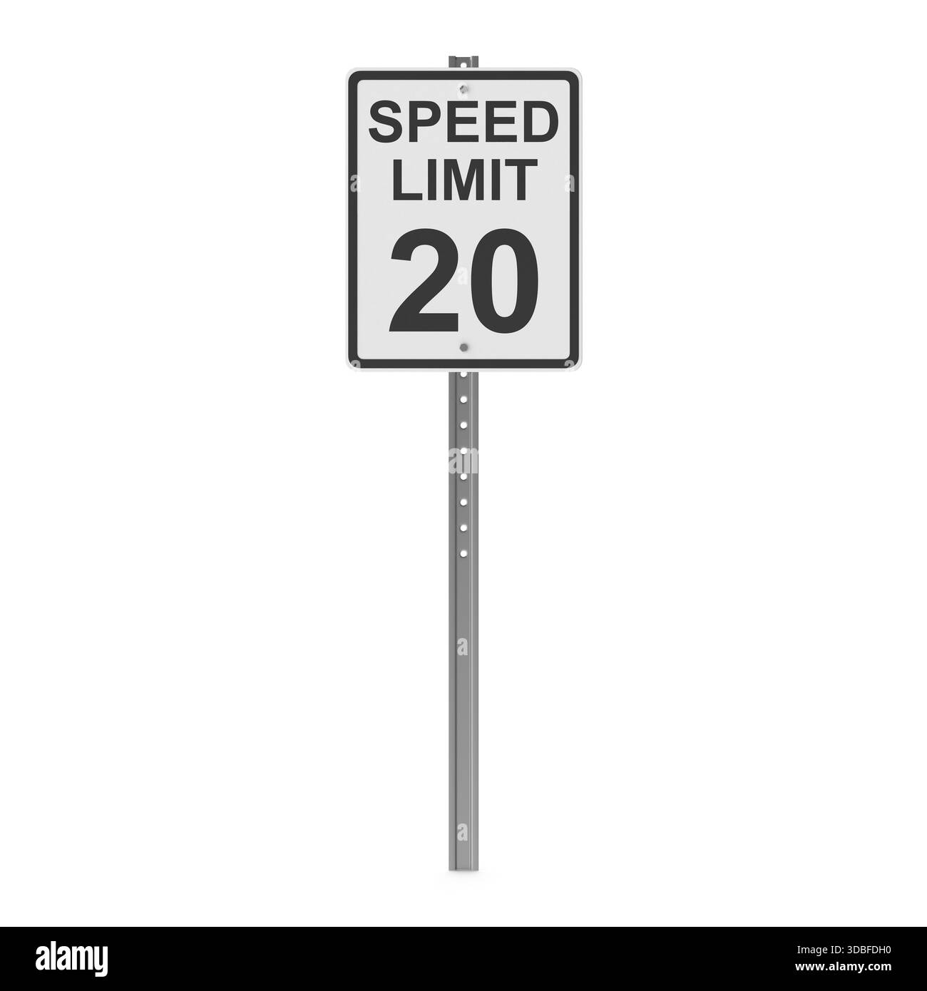 Speed Limit 20 Road Sign on a Pole Stock Photo - Alamy