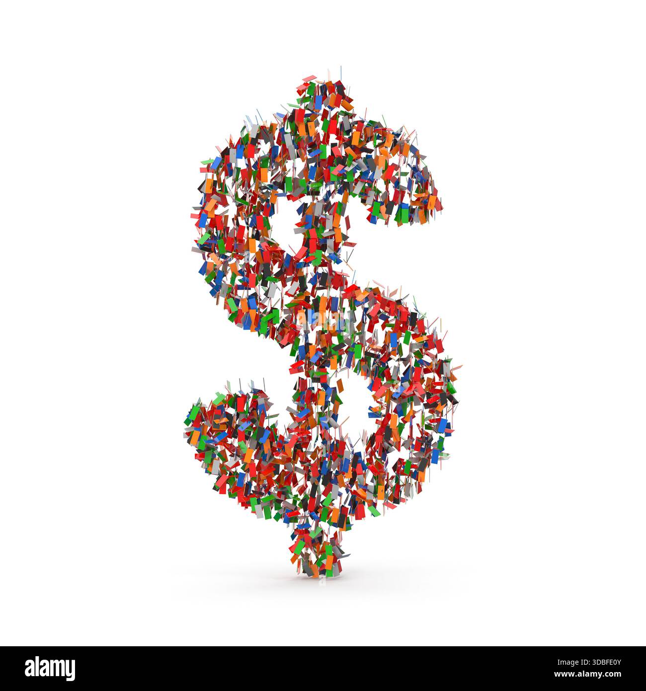 Dollar Sign Made by Colorful Confetti Stock Photo - Alamy