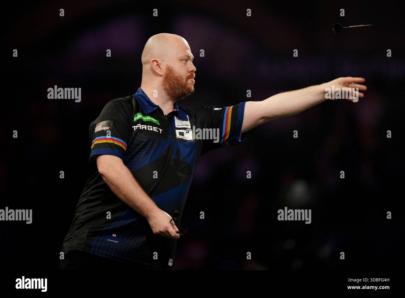 Justin Hood during his match against Nick Kenny on day six of the Paddy ...
