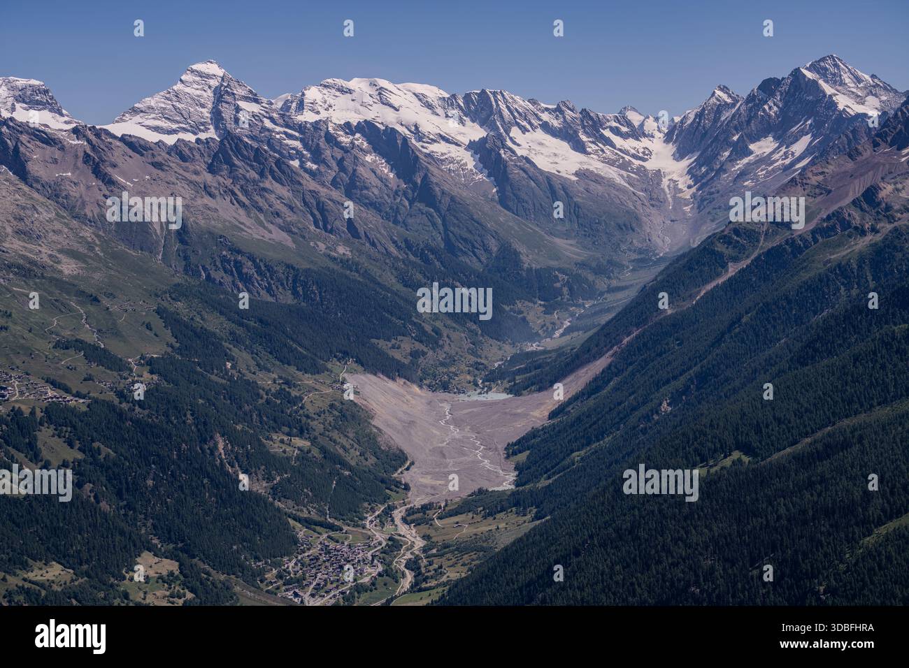 Landslide in Blatten in the Lötschental valley, May 28, 2025. Valais ...