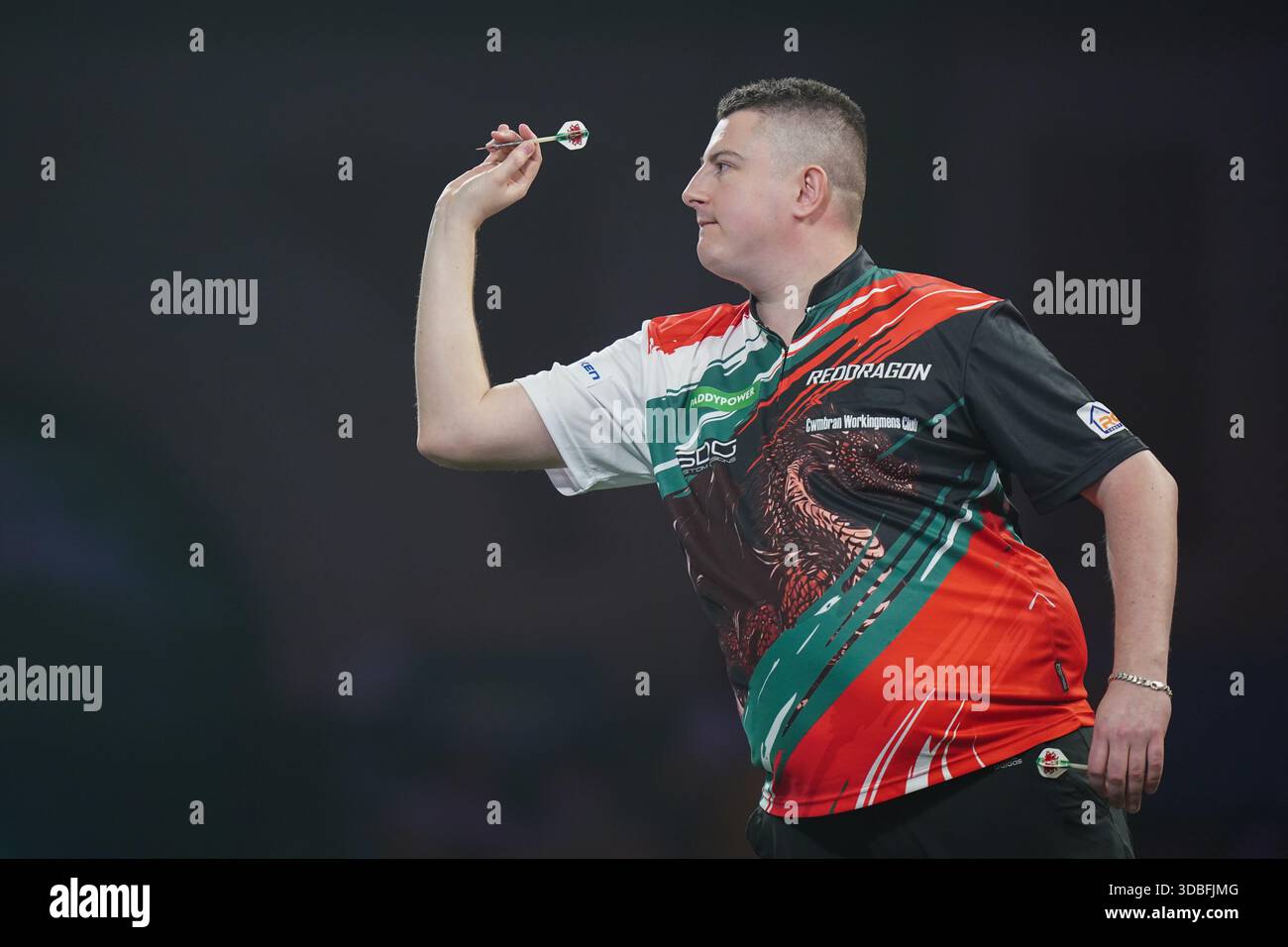 Nick Kenny during the match between Nick Kenny and Justin Hood in PDC ...