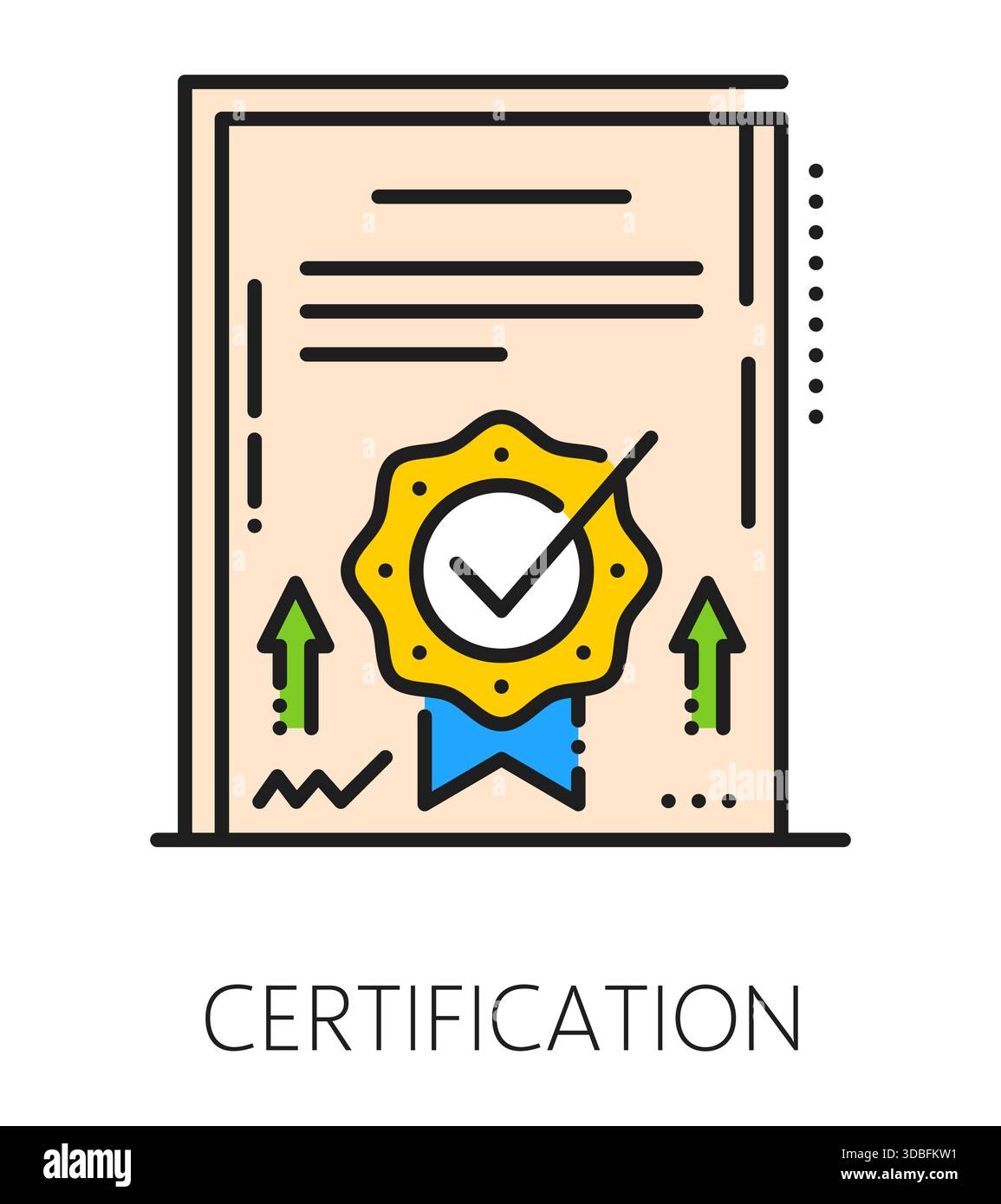 Quality certification and inspection icon or symbol. Product quality ...