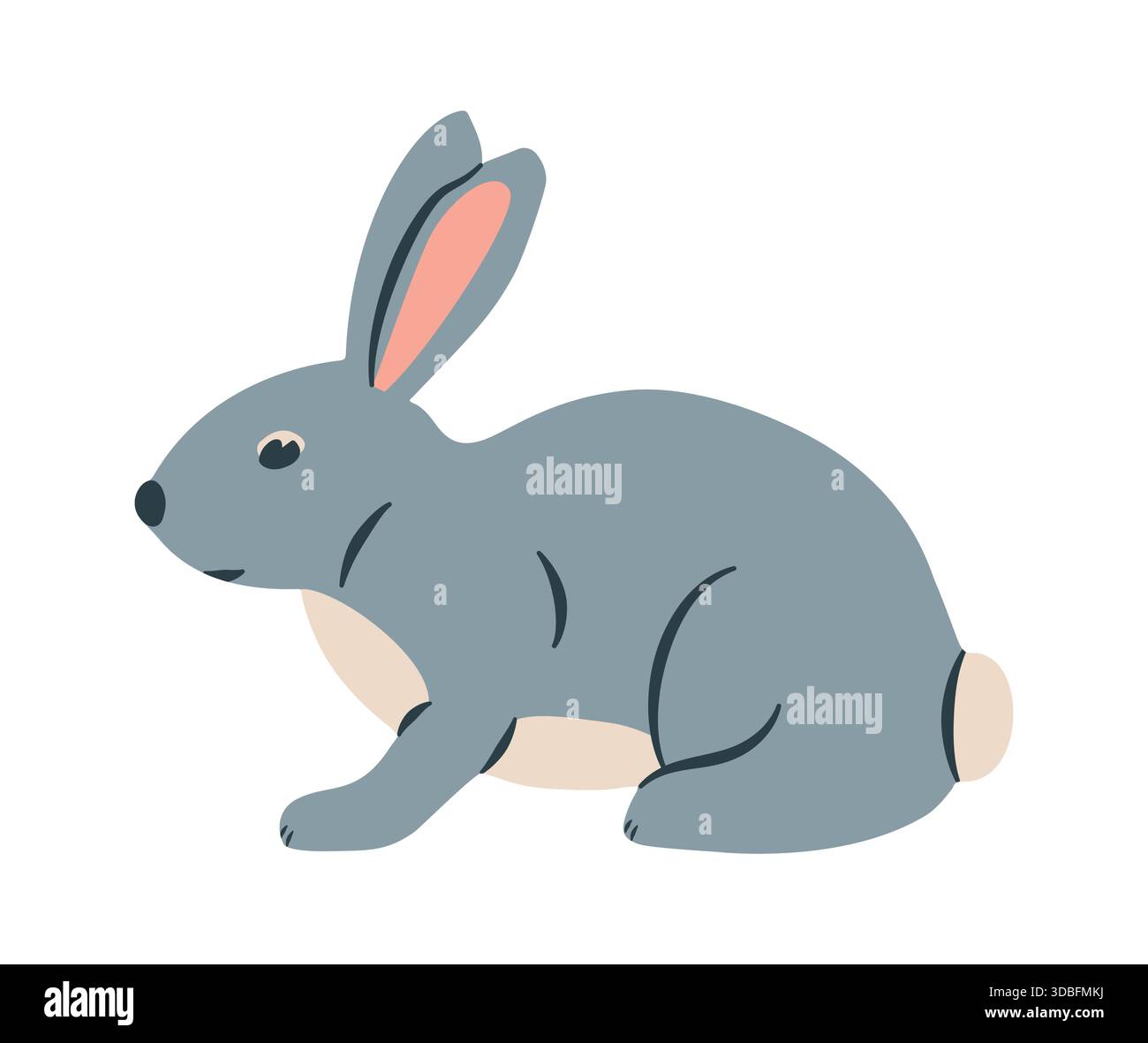 Rabbit cartoon vector illustration. Cute bunny rabbit cartoon clipart ...