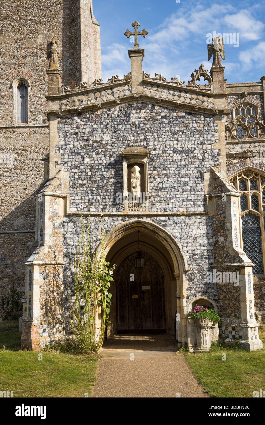 Belltower with entrance door and south facing southern facade exterior ...