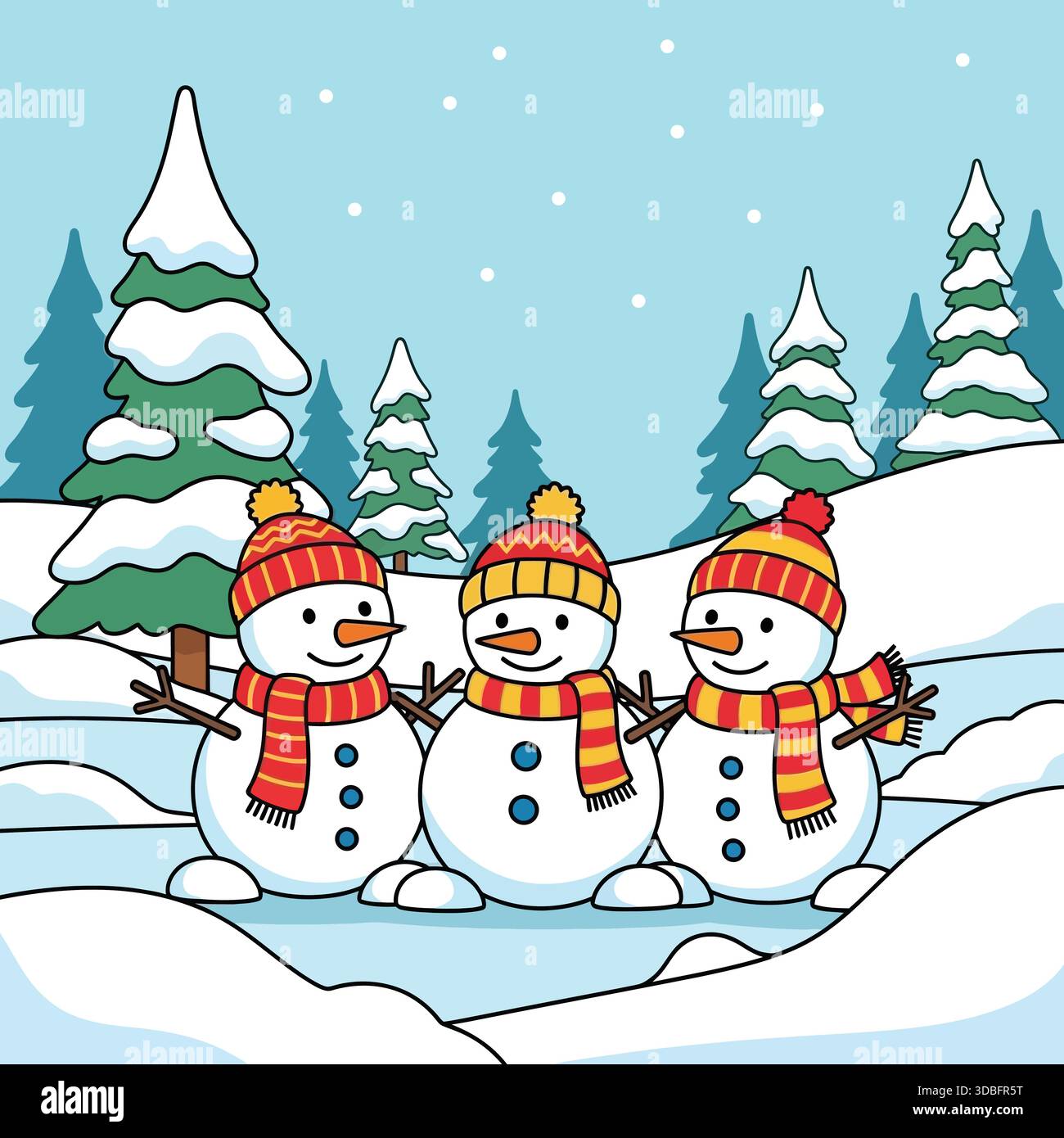 Snow covered winter wonderland Stock Vector Images - Alamy