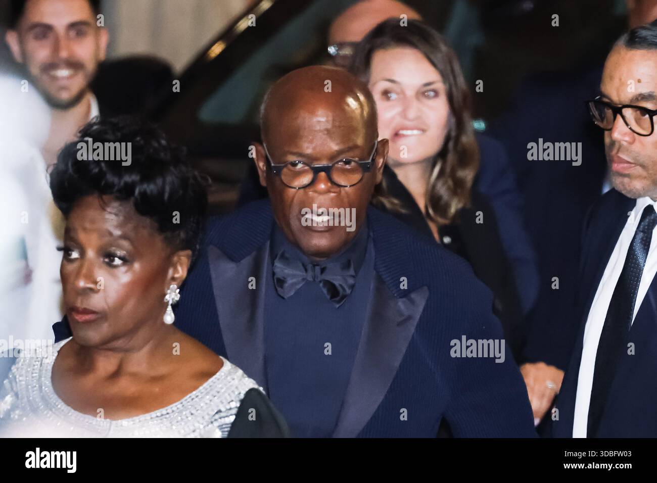 Samuel L. Jackson arrives at the Giorgio Armani Fashion Show during the ...