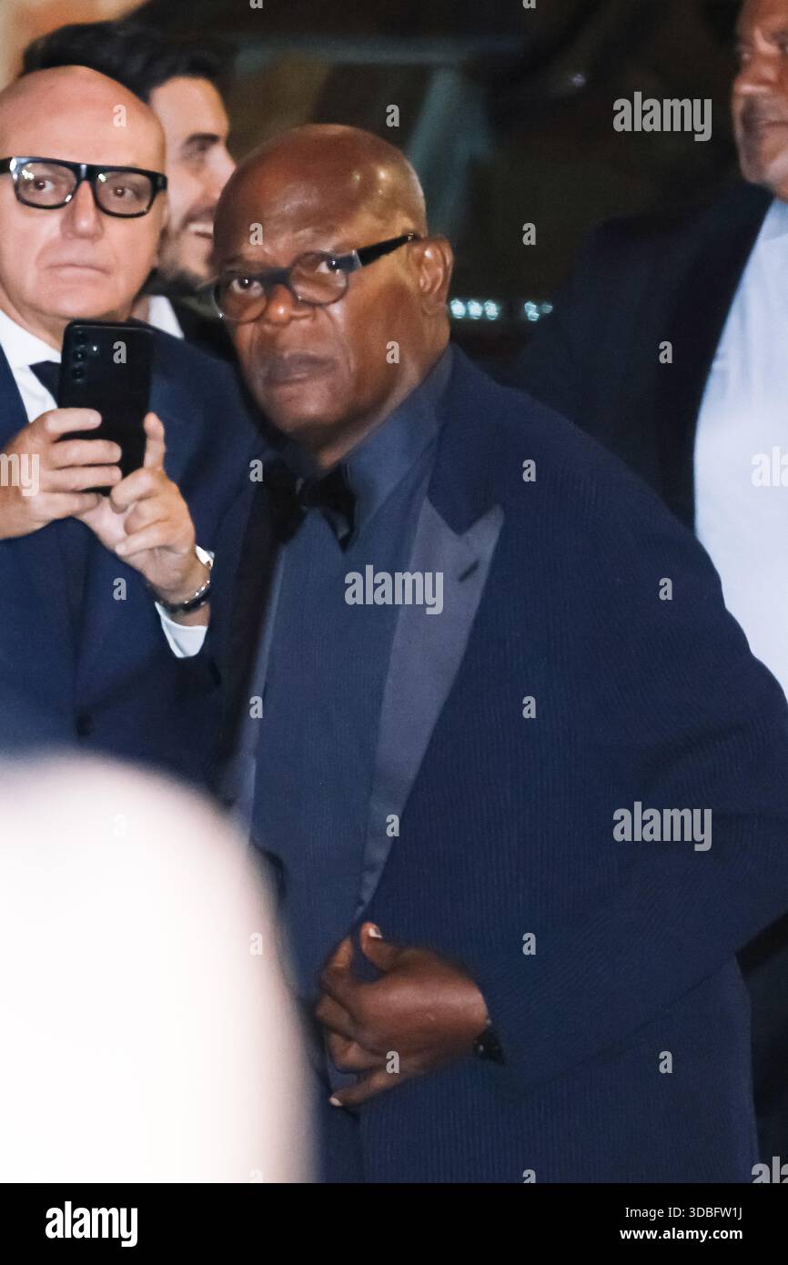 Samuel L. Jackson arrives at the Giorgio Armani Fashion Show during the ...