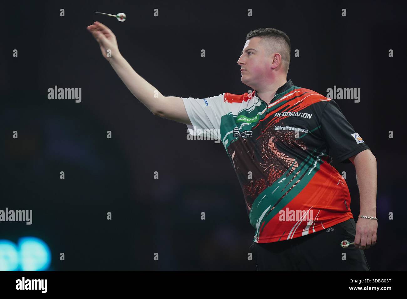 Nick Kenny during the match between Nick Kenny and Justin Hood in PDC ...