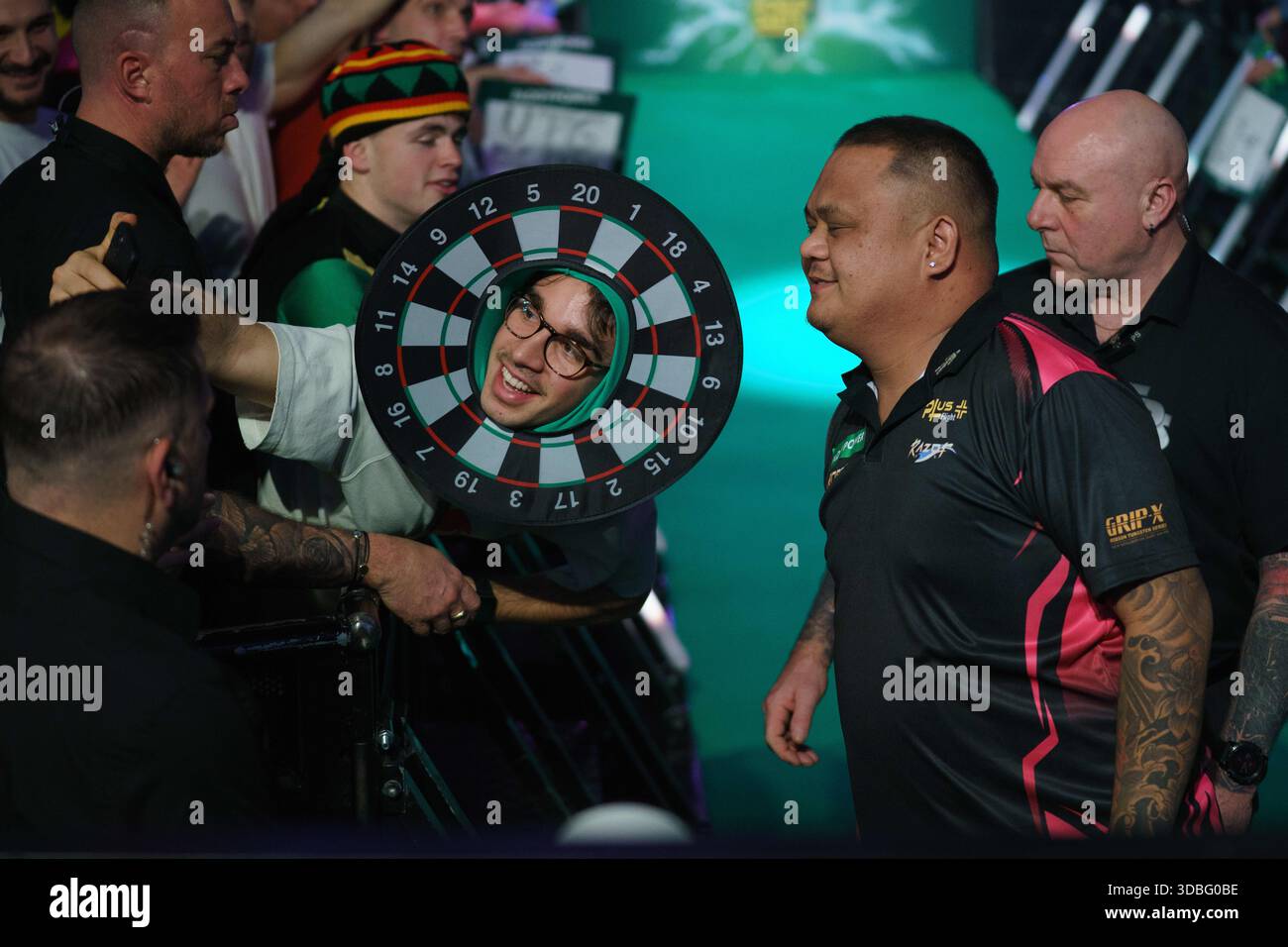 Paolo Nebrida's walk on during the match between Scott Williams and ...