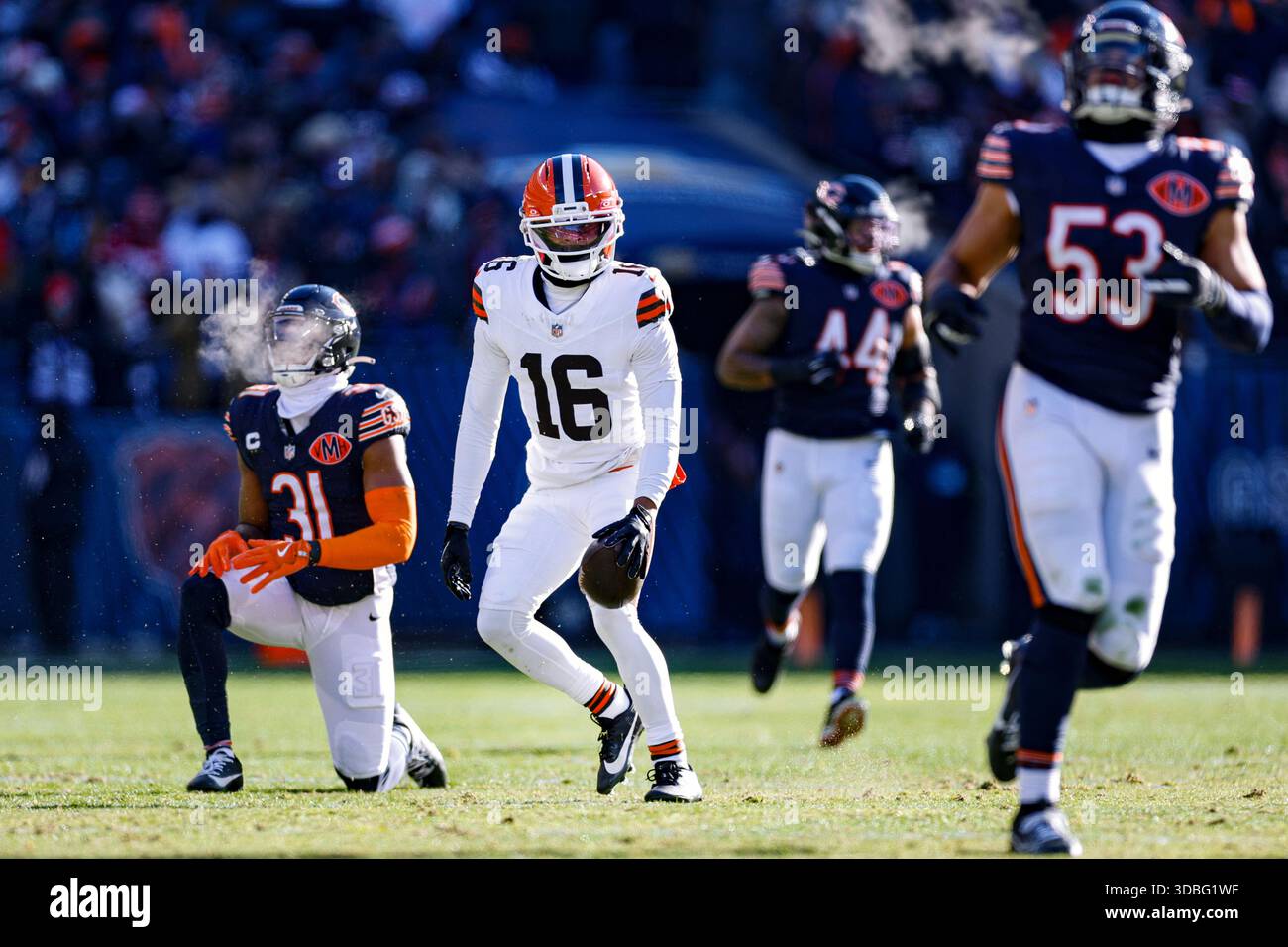 Cleveland Browns wide receiver Isaiah Bond (16) reacts during the first ...