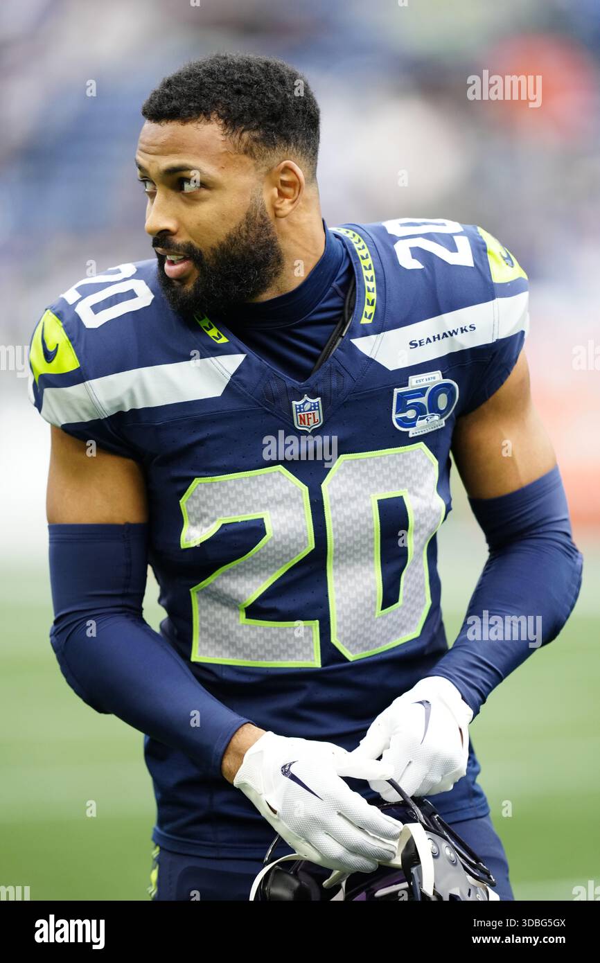 Seattle Seahawks safety Julian Love (20) looks on before an NFL ...
