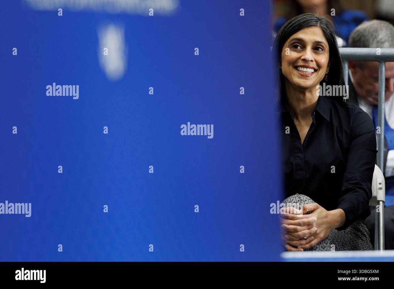 Second lady Usha Vance watches as her husband, Vice President JD Vance ...