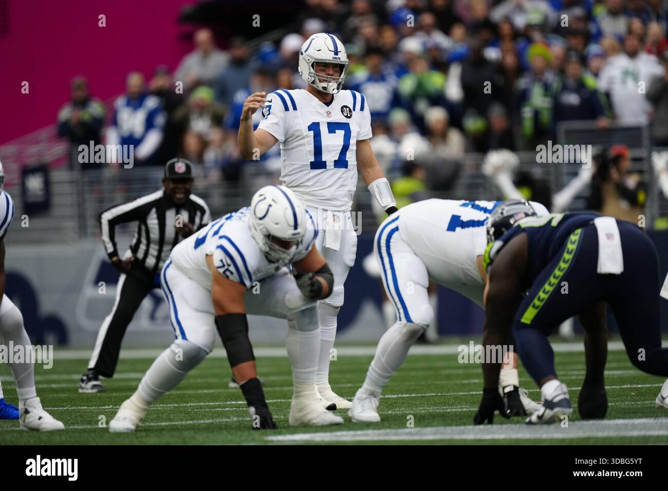 Indianapolis Colts quarterback Philip Rivers (17) looks on during an ...
