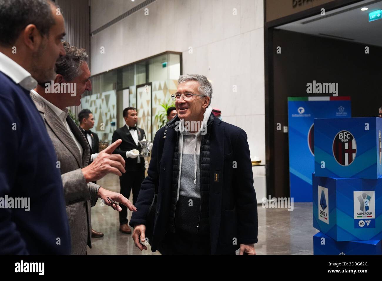 Bologna's CEO Claudio Fenucci arriving at Riyadh airport, Saudi Arabia ...