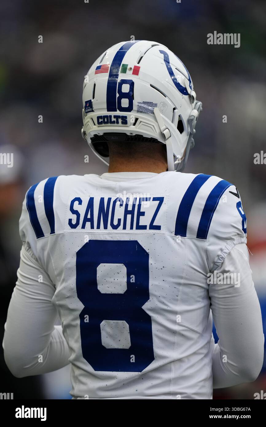 Indianapolis Colts punter Rigoberto Sanchez (8) looks on during an NFL ...