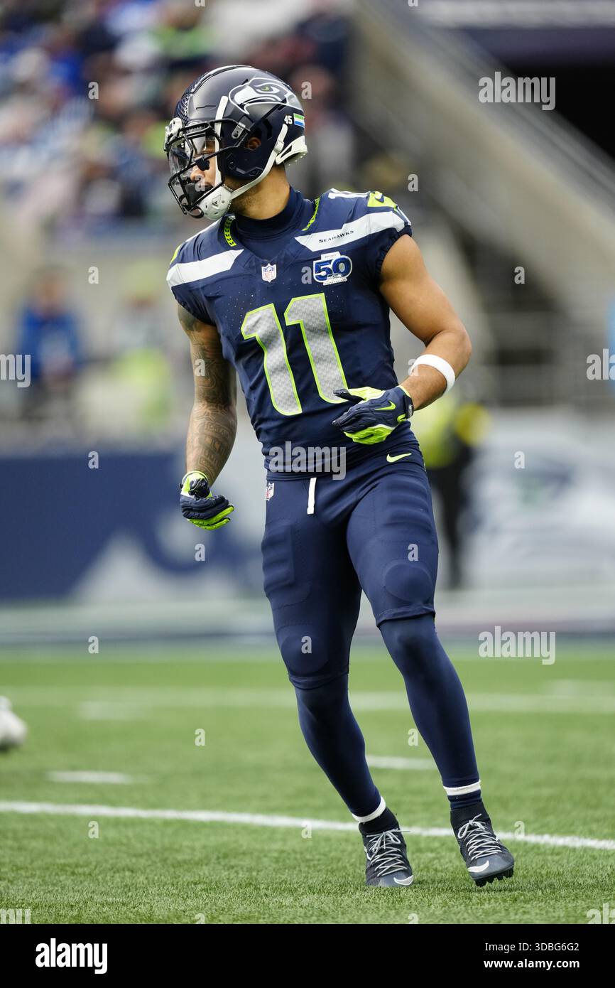 Seattle Seahawks wide receiver Jaxon Smith-Njigba (11) looks on during ...