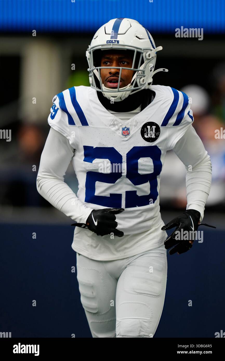 Indianapolis Colts cornerback Mekhi Blackmon (29) runs down the field ...