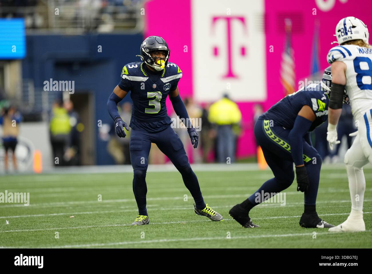 Seattle Seahawks safety Nick Emmanwori (3) gets set during an NFL ...