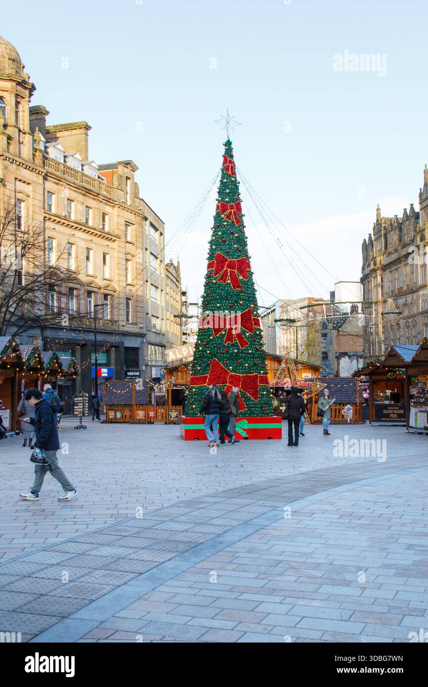 Sheffield Christmas market and tree 2025 Stock Photo - Alamy