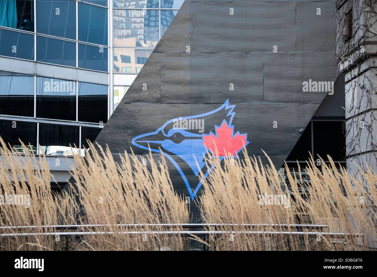 Toronto Blue Jays sign at Rogers Centre on Blue Jays Way in downtown ...