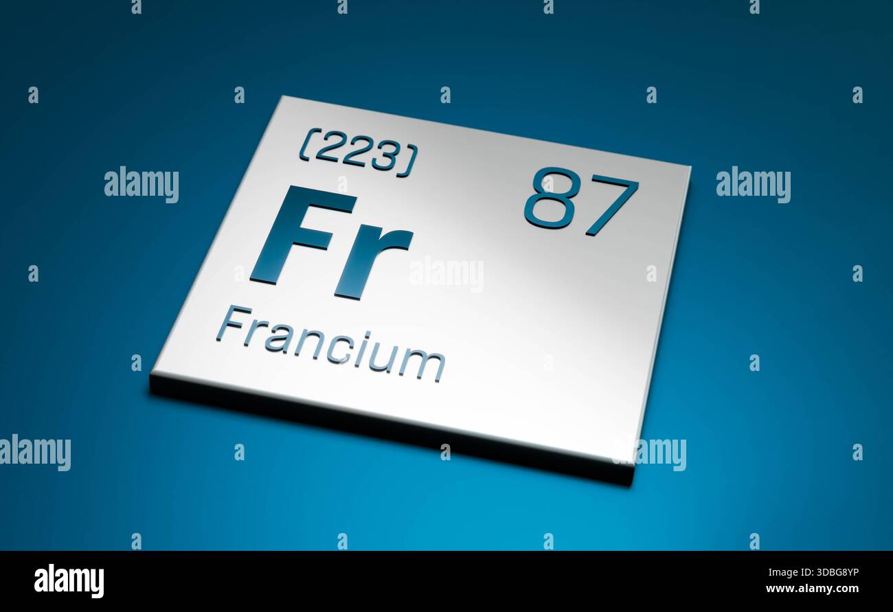 Francium, periodic table element, radioactive alkali metal. Francium ...