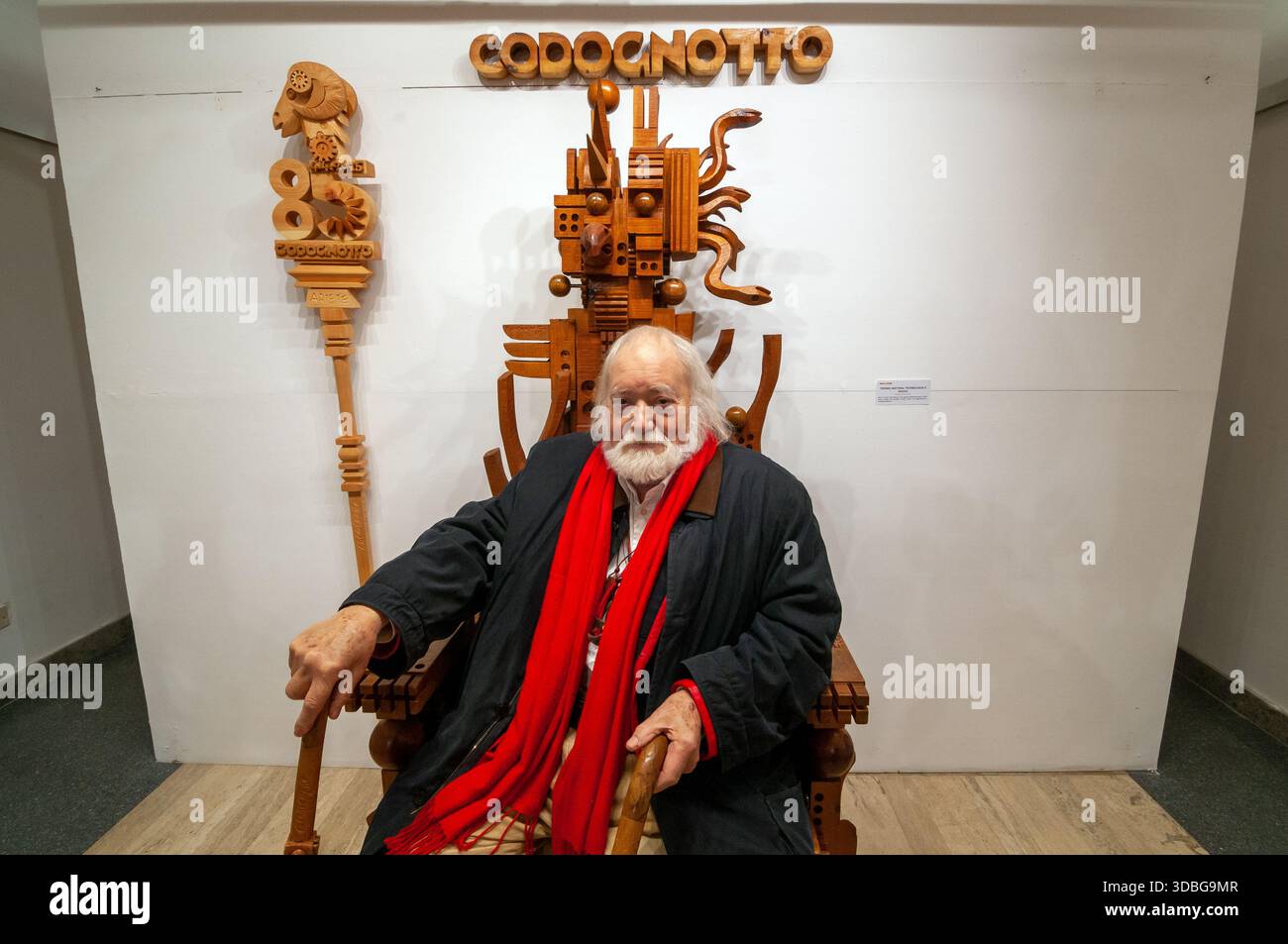 Artist Ferdinando Codognotto, pictured posing with one of his works in ...
