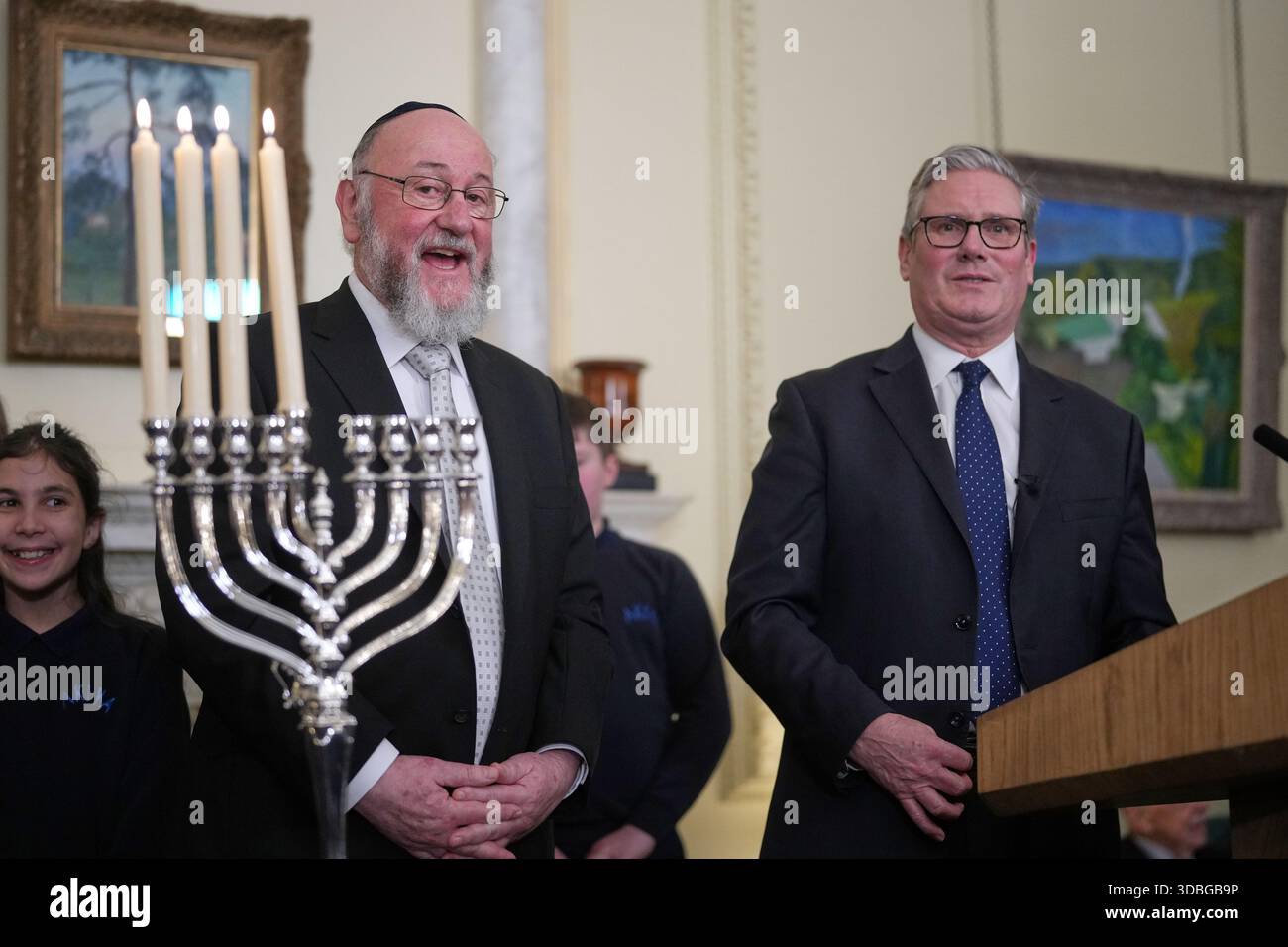 Britain's Prime Minister Keir Starmer and Chief Rabbi Ephraim Mirvis ...