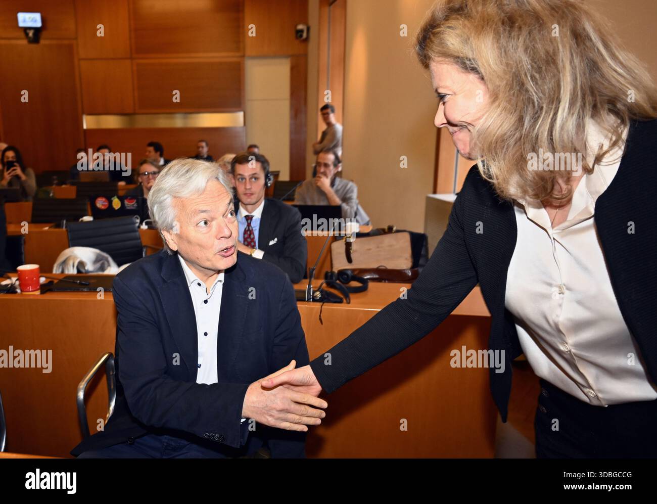 MR former Minister Didier Reynders and MR Clementine Barzin picturerd ...