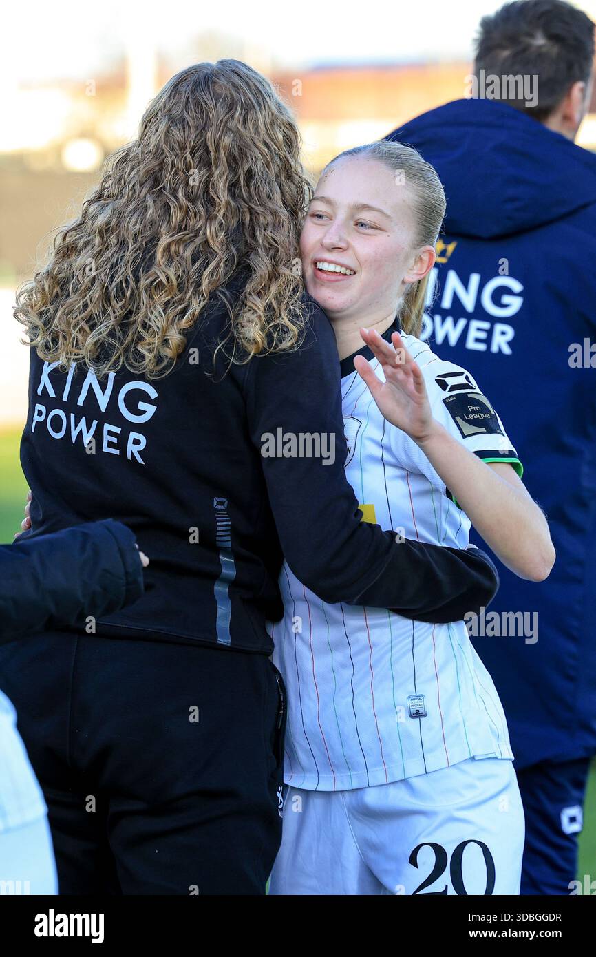Manon Heremans (20) of OH Leuven celebrating win of OHL after a female ...