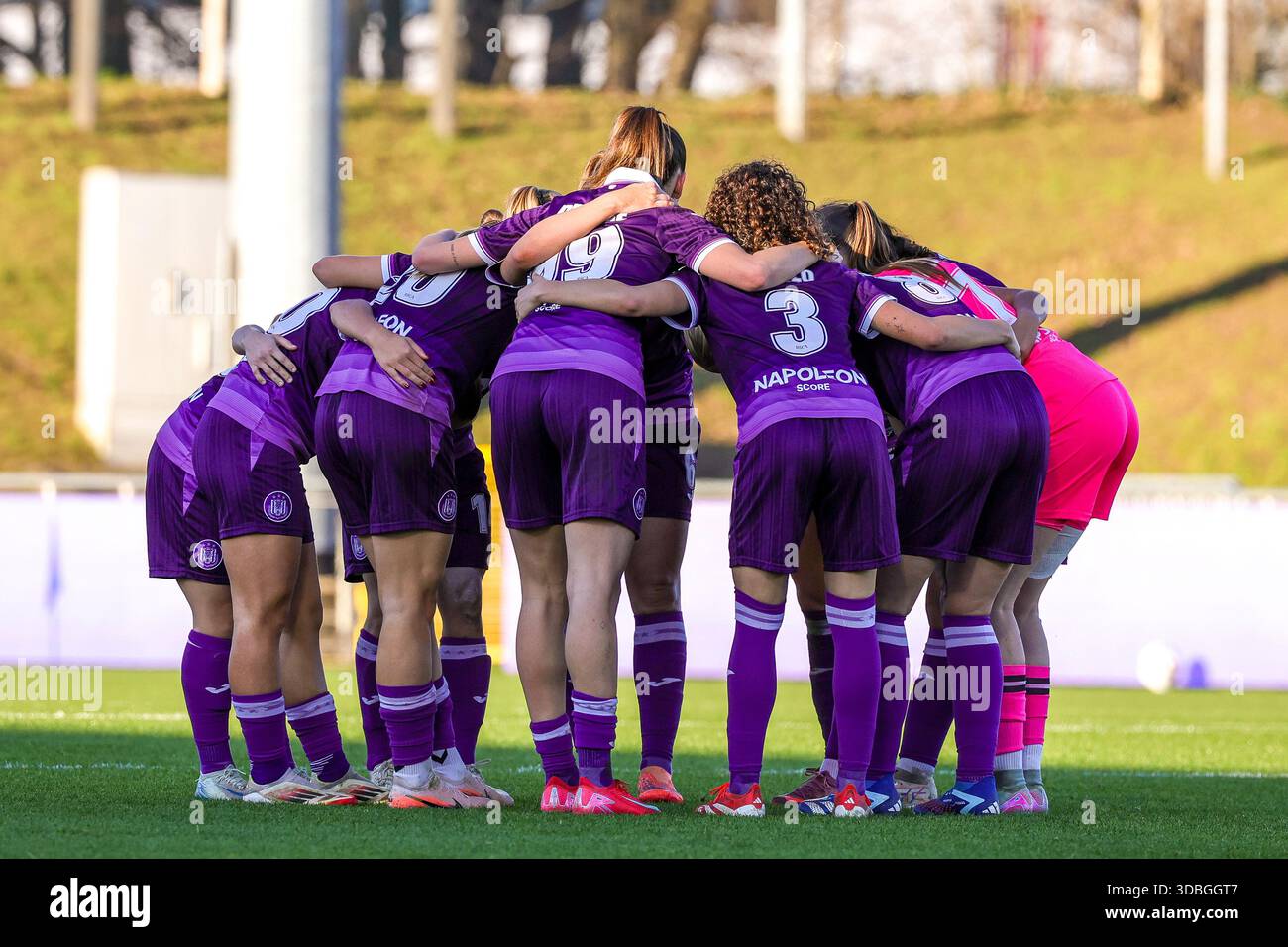 Anderlecht players pictured at the start of second half of a female ...