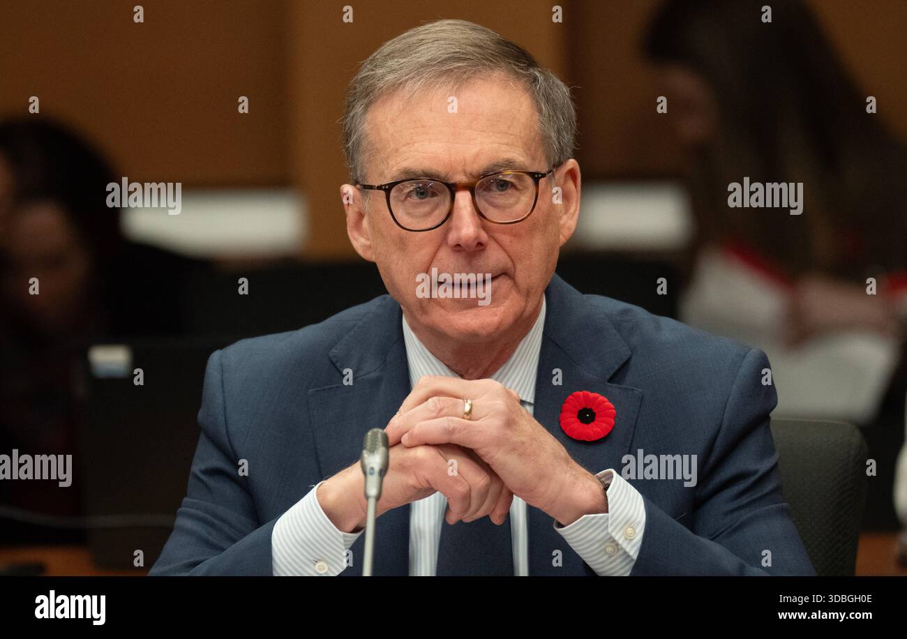 Bank of Canada Governor Tiff Macklem waits to appear at the Senate ...