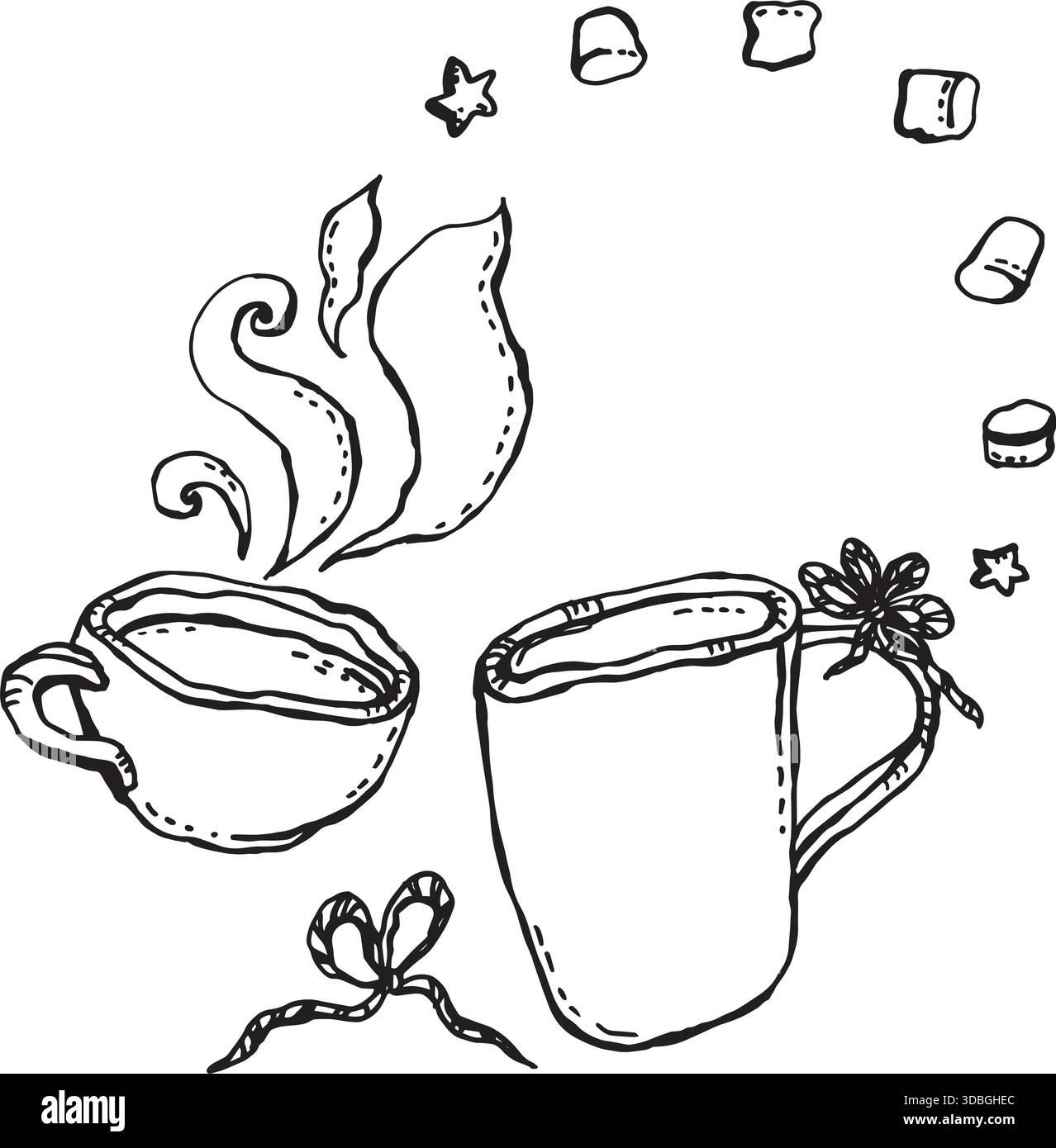 Two white tea cups Stock Vector Images - Alamy